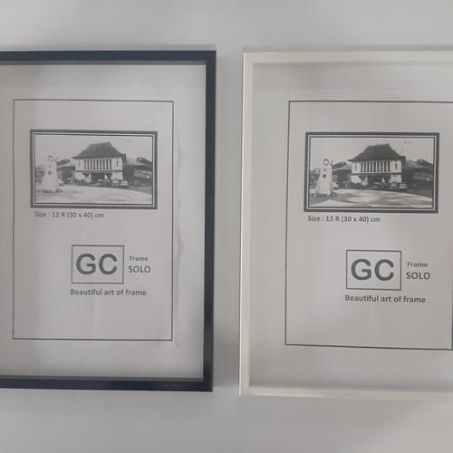 Jual pigura frame uk:12R(30×40)cm(model ke dalam(TANPA KACA)) - Putih ...