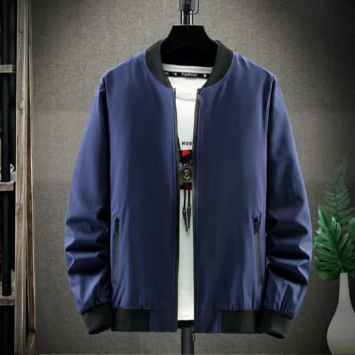 Jual Jaket bomber pria simple polos/Jaket pria keren berbahan taslan ...