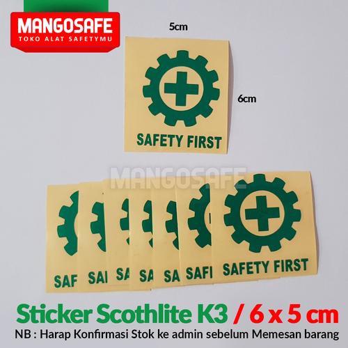 Jual Cutting Sticker Logo K3 Safety First Helm Proyek Stiker Scothlite ...