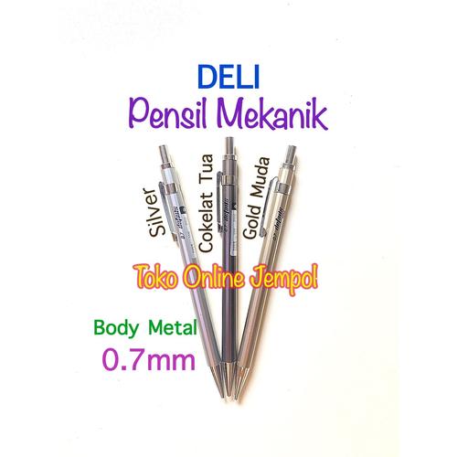 Jual 0.7 Pensil Mekanik Body Metal DELI S332 Mechanical Pencil ...