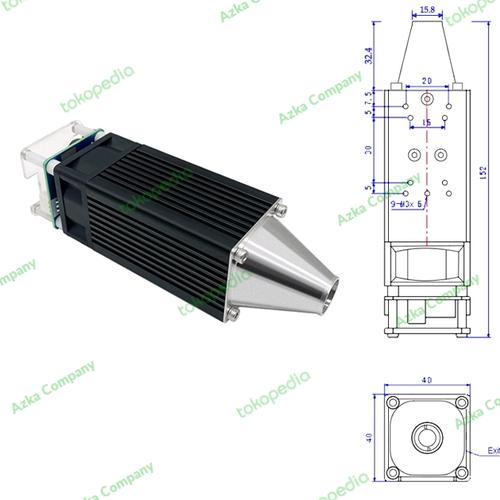 Jual CNC Laser Module Engraving 450nm 1W 3W 5W 7W 10W 15W 20W 30W 40W ...