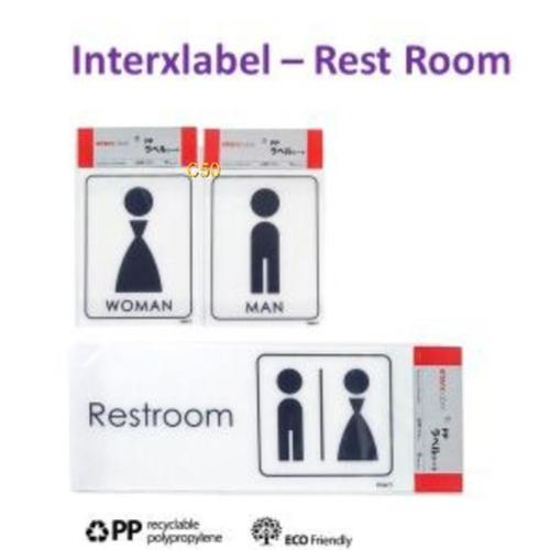 Jual Sign label, label tanda, petunjuk restroom, man, woman, - WOMAN ...