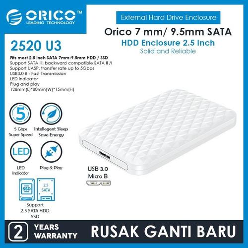 Jual ORICO 2520U3 SSD HDD Enclosure 2.5" Inch SATA USB 3.0 External ...