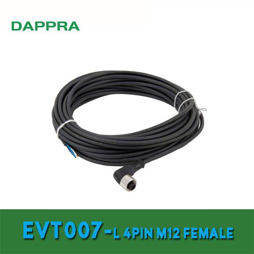 Jual EVT007 M12 Female 4 Pin L Right Angle prewired connector 5M Cable ...