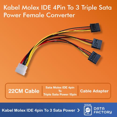 Jual Kabel Power Molex IDE 4pin Male To 3 Triple Sata Power 15pin ...