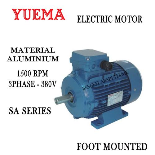 Jual ELECTRIC MOTOR YUEMA SA 4HP 4POLE 1500RPM 3PHASE B3 - Jakarta Barat - Bengkel Abadi Teknik ...