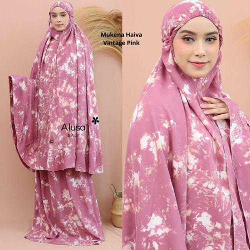 Jual Mukena Dewasa Haiva New Series Original By Alusa - Haiva Maroon ...