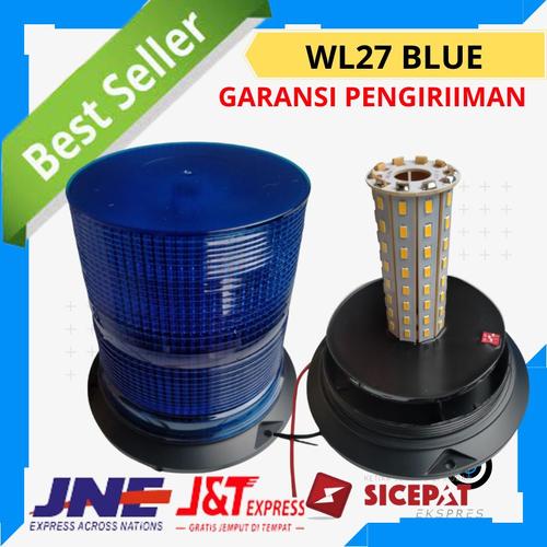 Jual Lampu Rotary WL27 blue beacon strobo LED lampu mobil - Kota ...