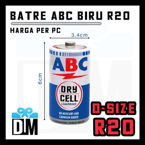 Jual Batu Baterai Batre Kering Battery size Ukuran D atau R20 merk ABC ...