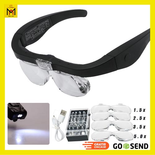 Jual Kacamata Pembesar Reparasi Jam Elektronik Dengan 4 Lensa & Lampu ...