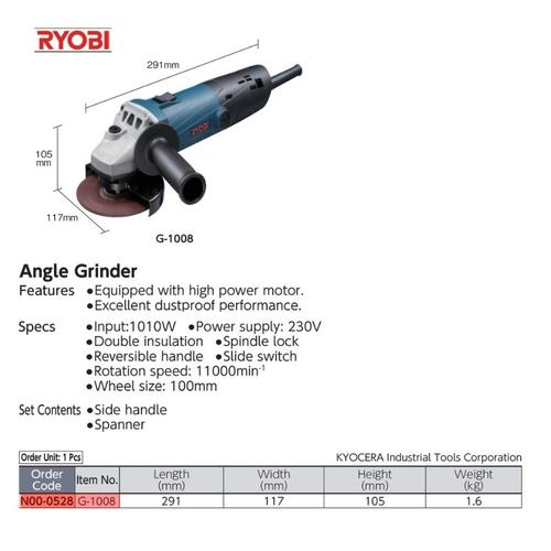 Promo Angle Grinder 4 Inch RYOBI G-1008 - Kab. Bekasi - Adara Bintang ...