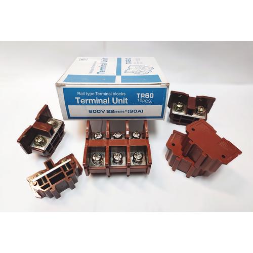 Jual Terminal Block TR-60 / TR60 60A Model Kasuga Coklat Rail 2 Fungsi ...