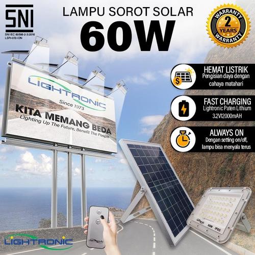 Jual LAMPU SOROT SOLAR LED FLOOD LIGHT REAL 60W NO SENSOR GERAK ...