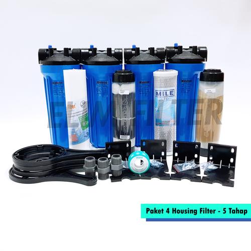 Jual Filter Air Sumur - Filter Air Ledeng 4 Housing 10 inch 5 Tahap ...