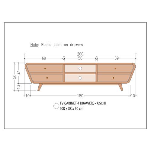 Jual meja tv cabinet tv rak tv 4 laci 200*38*50cm kayu lawasan - Kab ...