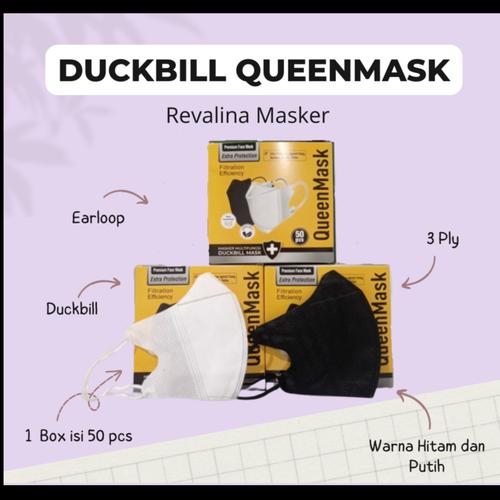 Jual Masker Duckbill Queenmask Isi 50 Pcs Earloop Kemenkes - Hitam ...