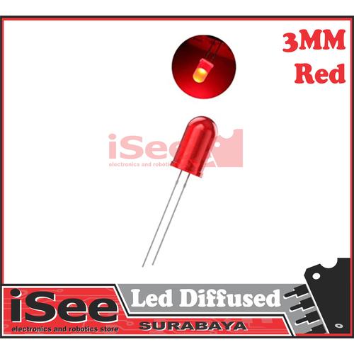 Jual LED 3mm red Round Diffused merah 3 mm usually use for indicator ...