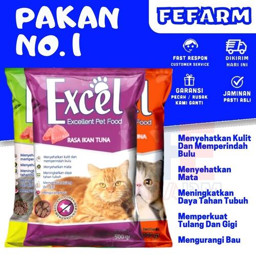 Jual Makanan Kucing Kering Excel Tuna Excel Ayam Tuna Excel Cat Food ...