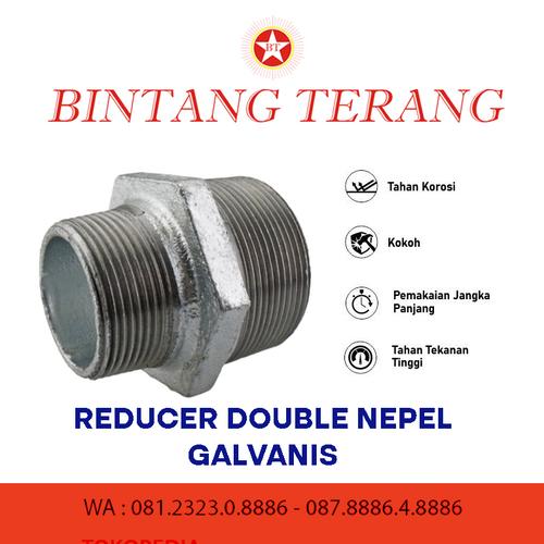 Jual Reducer double nepel galvanis 3/4 x 1/2 / dobel drat besi galvanis ...