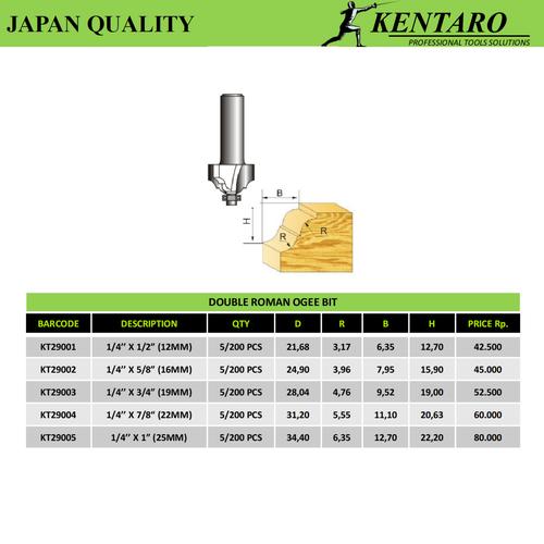 Jual KENTARO MATA PROFIL/ROUTER DOUBLE ROMAN OGEE BIT - 1" - Kab ...