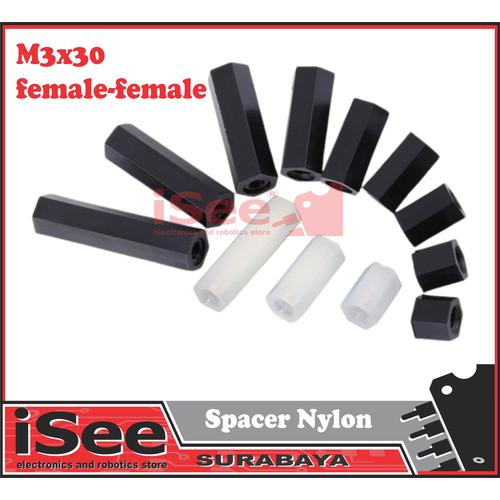Jual Spacer Nylon F-F Plastik Penyangga Dudukan PCB M3 30mm 30 mm 3cm 3 ...