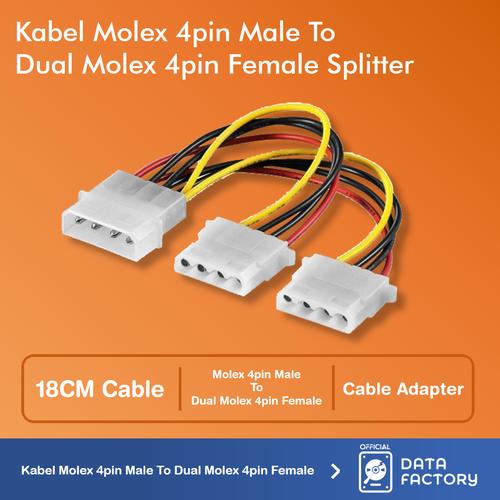 Jual Kabel Power Molex 4pin male to Dual 2 Molex 4pin Female Cable Splitter - Kota Surabaya ...