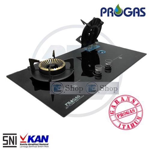 Jual Kompor Gas / Kompor Tanam Progas Elegan 2 Tungku Kaca - Full HItam, Packing Kayu - Jakarta ...