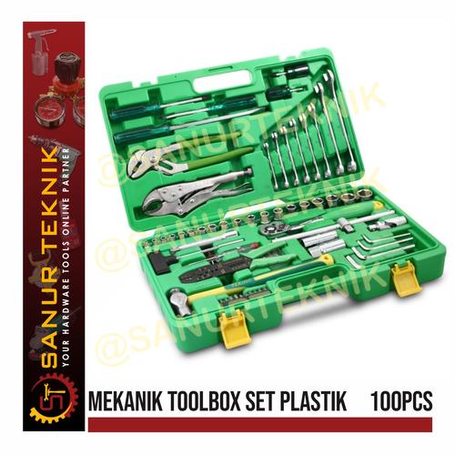 Jual TEKIRO Mechanic Tool Set / Mekanik Toolbox Set PLASTIK 100 PCS 100PCS - - Sanur Teknik ...