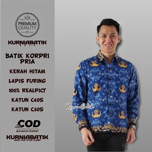 Jual BAJU KORPRI TERBARU 2022 SERAGAM BATIK KORPRI PRIA KERAH HITAM - L, C50S - Kab. Sragen ...