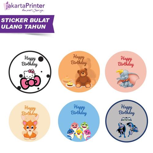 Jual STICKER BULAT ULANG TAHUN ANAK/STICKER ULTAH CUSTOM - STIKER ...