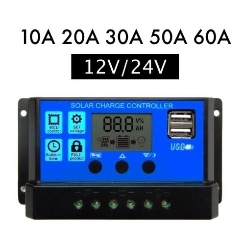 Jual Panel Controller Solar Charger Solar Cell PWM 10A 20A 30A 50A 60A ...