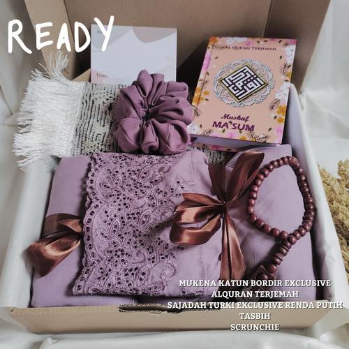 Jual mukena seserahan pernikahan| Seperangkat alat sholat wanita premium - HDJ Deep Lilac, Tanpa ...