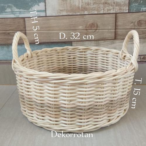 Jual keranjang rotan bulat besar handle wedding bisa untuk hantaran ...