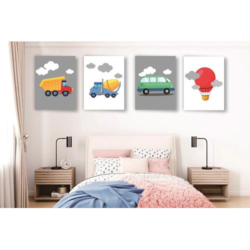Jual Frame Hiasan Dinding Kamar Anak Cowok Kartun Transportasi Pesawat ...