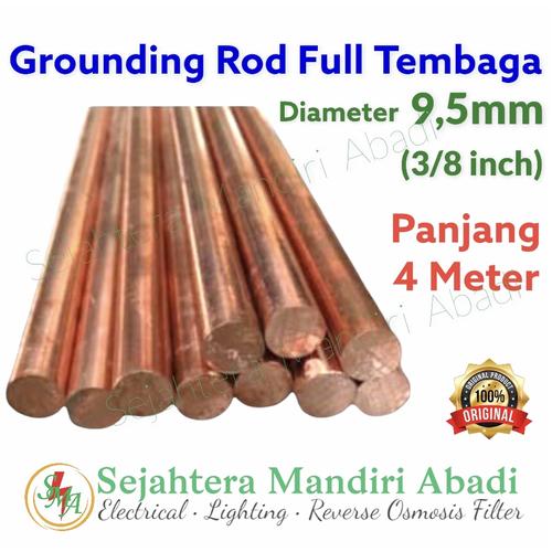 Jual Copper Rod 3/8 inch Full Tembaga Asli 9,5mm x 4 meter Earth ...