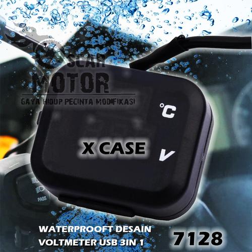 Jual Voltmeter 3 in 1 usb anti air original termometer volmeter digital ...