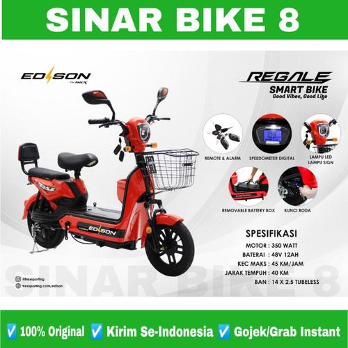 Jual Sepeda Listrik EDISON REGALE Electric E Bike 350 Watt - Merah ...