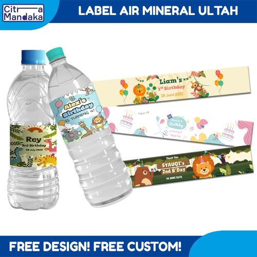 Jual Stiker Label Botol Minuman Air Mineral Aqua Ulang Tahun Anak ...