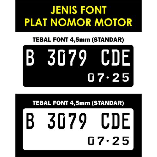 Jual cutting sticker angka plat motor font terbaru - angka hitam - Kota ...