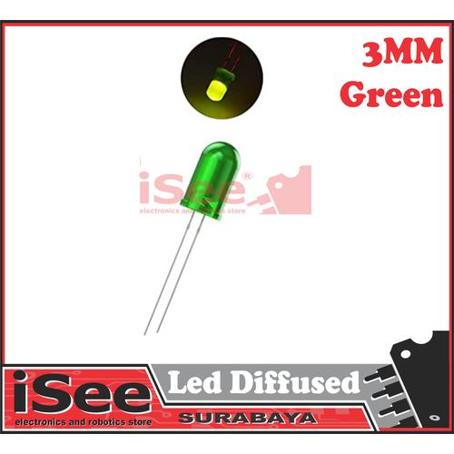 Jual Led 3mm green Round LED Diffused hijau 3 mm usually use for ...