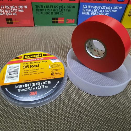 Jual 3M Scotch 35 Vinyl Electrical Tape Merah / Red 19mm Original ...