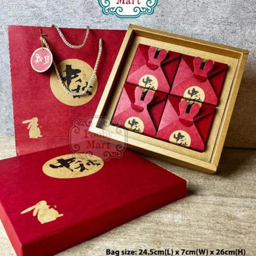 Promo Mooncake box / kotak moon cake / kemasan kue bulan - kraft rabbit ...