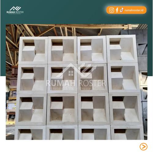 Jual Roster Beton/Roster Minimalis motif M (2 Muka) - Abu-abu - Jakarta ...