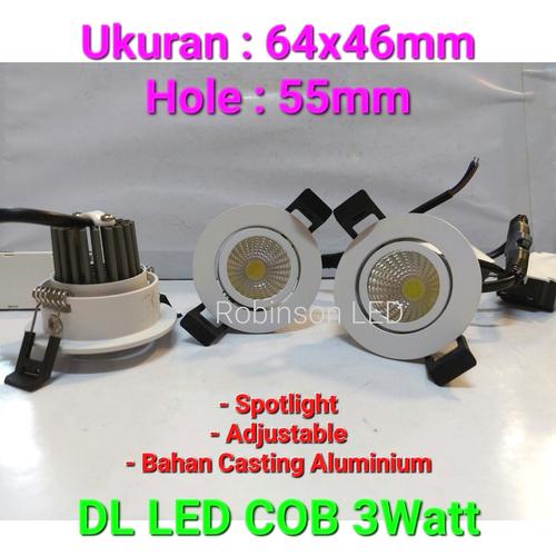 Jual Lampu Downlight Plafon Led 3Watt 1mata COB Spotlight 3W 3 Watt ...
