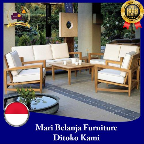 Jual Satu Set Kursi Sofa Teras Tamu Sofa Taman Outdoor Kayu Jati ...