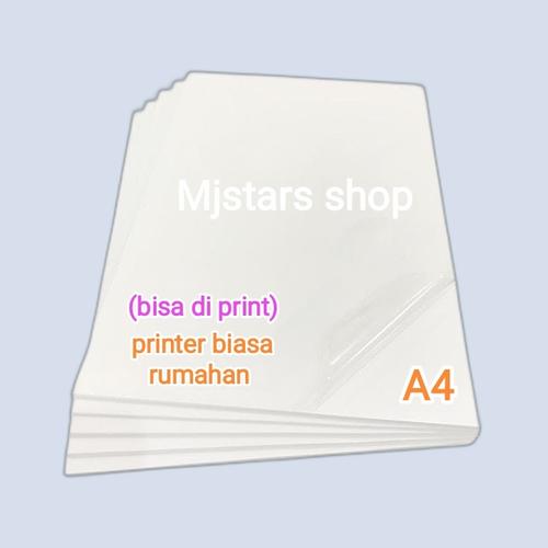 Jual kertas stiker sticker transparan transparant A4 (glossy) bisa di ...