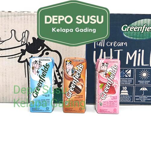 Jual Susu Greenfields UHT 125 ml X 40pcs Coklat/strawberry/plain Greenfield - 125ml Stroberi ...