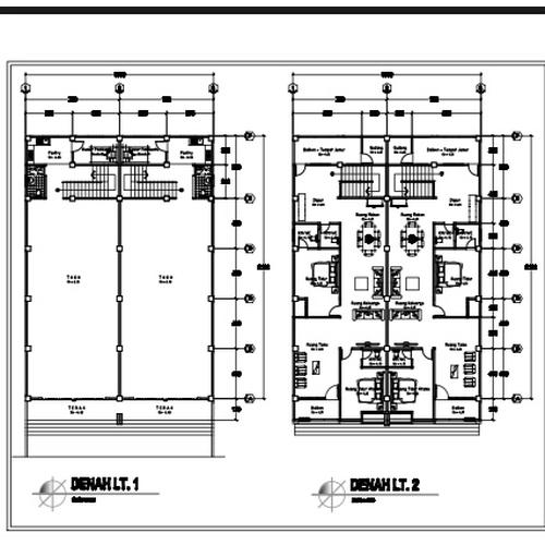 Jual Gambar Ruko 2 lantai Jasa gambar kerja arsitektur 2d, 3d & Rab ...