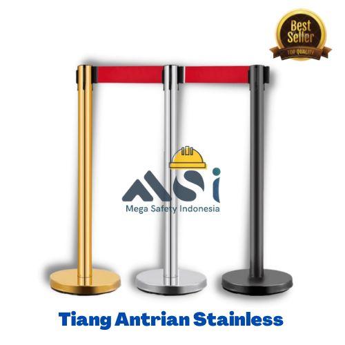 Promo Tiang Antrian Pembatas Stainless Pita 2M - Tiang Hitam, Pita ...
