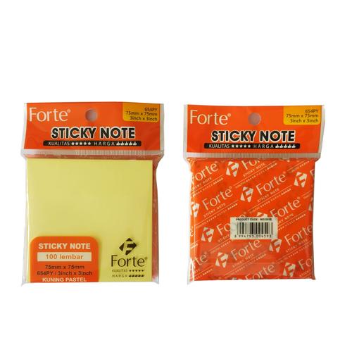 Jual Sticky Note / Kertas Memo Tempel Forte (75mm x 75mm) 654PY ...